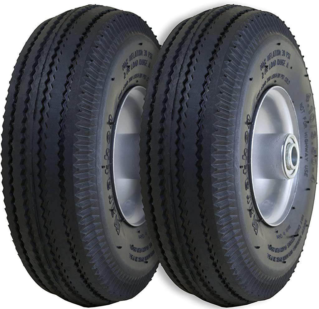 Marathon Pneumatic Air Filled Hand Truck Tires and Wheels | 2 Pack