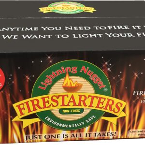 Lightning Nuggets AN100-2 200 Count Fire Starters, Tan (Pack of 200) & Lightning Nuggets N100SEB Super Economy Box Fire Starter 100, Count, Tan