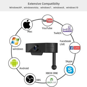 COOLSHARK Webcam with Microphone,1080P Full HD USB Web Camera for Desktop Laptop Computer Live Streaming, Plug and Play Video Calling Webcam for Web Conference, 120 Degrees Wide-Angle 30fps