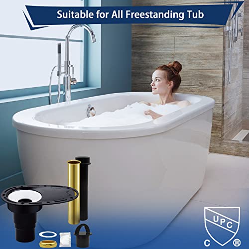 Upgrade Freestanding Tub Drain Rough-in Kit for Freestanding Bathtub, with Brass Pipe and ABS Pipe - CUPC Certification