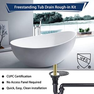 Upgrade Freestanding Tub Drain Rough-in Kit for Freestanding Bathtub, with Brass Pipe and ABS Pipe - CUPC Certification