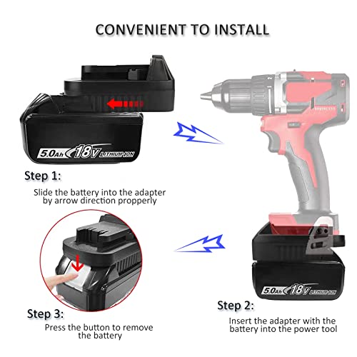 Lilocaja MT20ML Battery Adapter for Milwaukee M18 18V Tools, Makita to Milwaukee Battery Adapter Compatible with Makita 18V Max Li-ion Battery