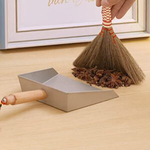 Zerodeko 1 Set Mini Broom Set Convenient Mini Broom Anti Static Brush Suit Kids Dustpan and Brush Toy Broom Cleaning Supplies Table Brush Miniature Grinder Child Stainless Steel