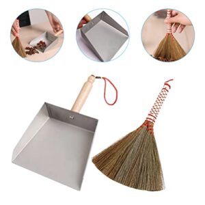 Zerodeko 1 Set Mini Broom Set Convenient Mini Broom Anti Static Brush Suit Kids Dustpan and Brush Toy Broom Cleaning Supplies Table Brush Miniature Grinder Child Stainless Steel