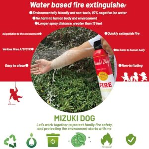 Mizuki Dog Fire Extinguisher 2 Count,Extinguishers for The Home,House,Car,Work,Camping,Extinguishing Solid Material Fires,Liquid Fires,Charged Material Fires,Cooking Fires (2Pcs set)