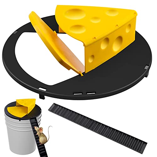 Mouse Trap Bucket, Bucket Lid Mouse Trap,Reusable Humane Mouse Traps for House Indoor,Auto Reset Rat Trap Compatible 5 Gallon Bucket（1 Pack