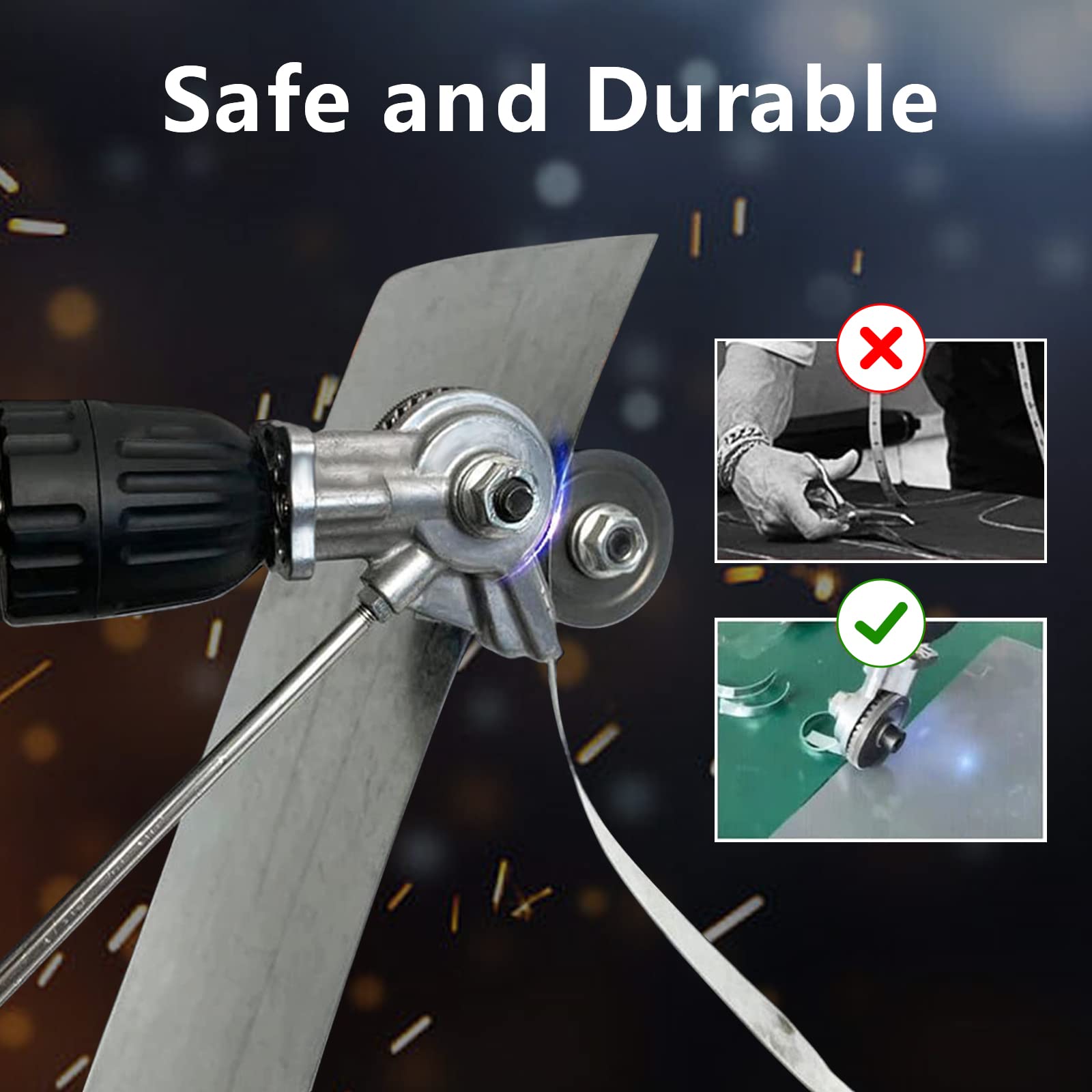 2023 New Electric Drill shears Plate Cutter,Metal Nibbler Drill Attachment with Adapter, DIY Metal snips Attachments tool,Sheet Metal Knife for Cutting Iron, White Sheet, Steel,Copper, Aluminum(1PC)