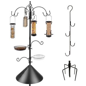 bird feeding station kit bird feeder pole wild bird feeder kit with squirrel baffle and suet cage mesh tray fruit hook double w hook for attracting wild birds