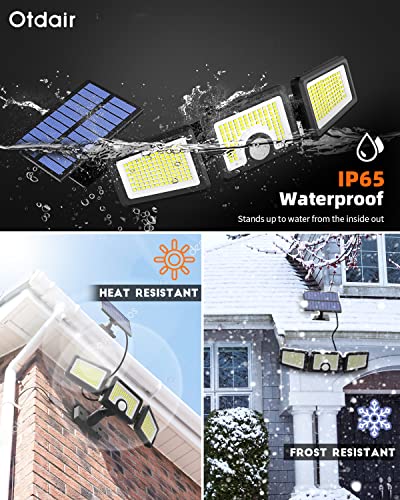 Otdair Solar Outdoor Lights,312 LED Solar Flood Lights,Separate Panel ,270°Wide Lighting Angle Security Lights(2 Pack)