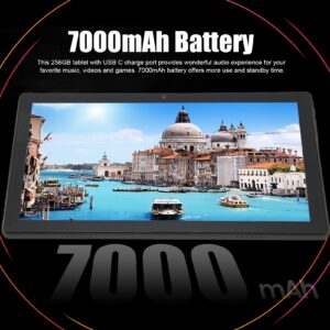 Bewinner 10in Tablet for Android 11, 1200x1920 IPS HD Large Screen, 4GB 256GB, Octa Core Processor, Dual SIM 4G Call Tablet, Dual Band WiFi Bluetooth Tablet PC 7000mah (Black)