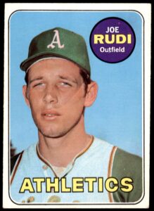 1969 topps # 587 joe rudi oakland athletics (baseball card) vg athletics