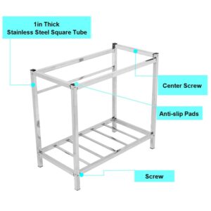 ZHXIPP Freestanding Stainless Steel Kitchen Sink, Commercial/Industrial Sink w/Workbench & Storage Shelves, Prep & Utility Washing Hand Basin for Laundry, Silver