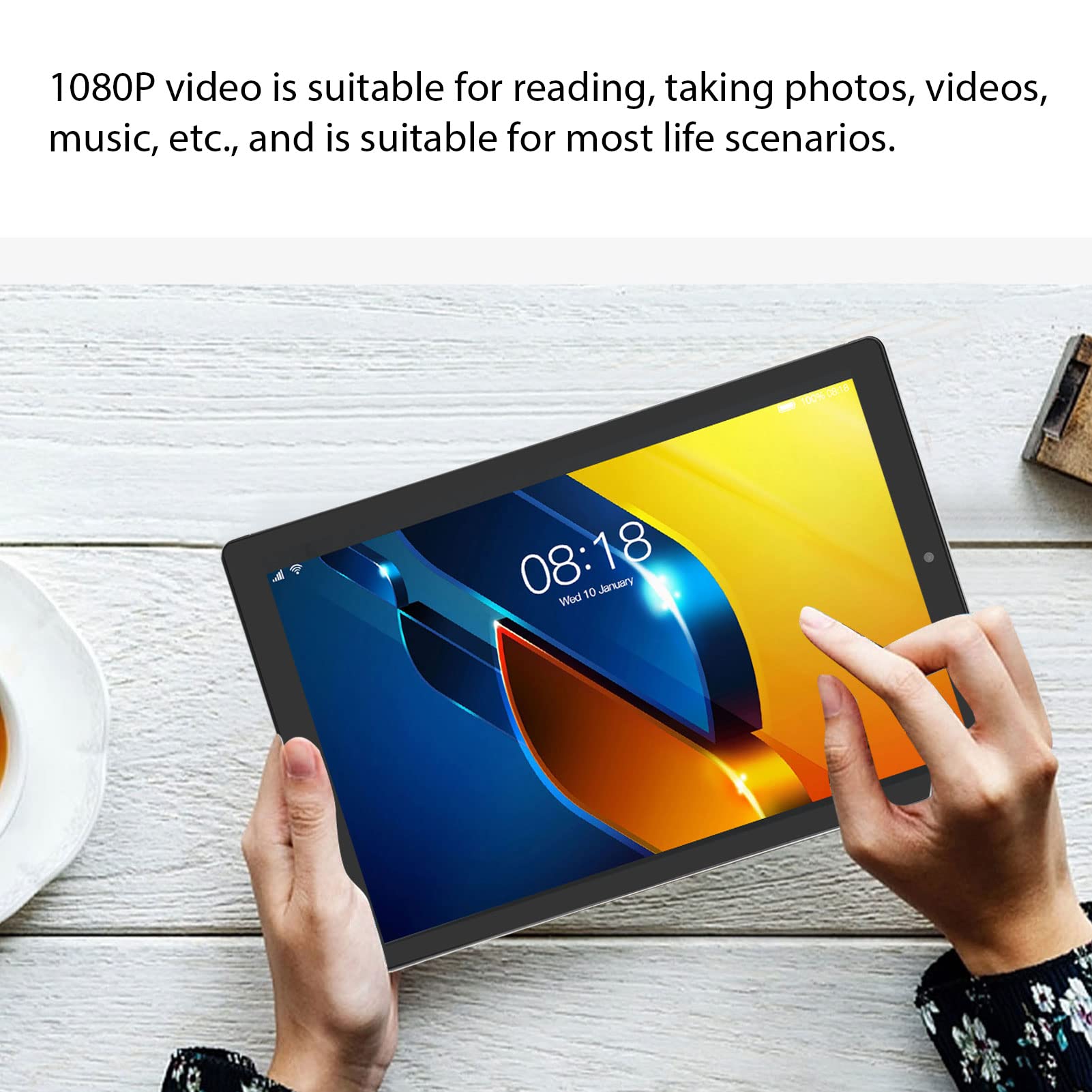 Tablet 10.1 inch 12 Tablet 10 Core CPU with 128GB Storage,Dual Band 5G WiFi, 2MP+5MP Camera, WiFi, GPS, IPS Full HD Display