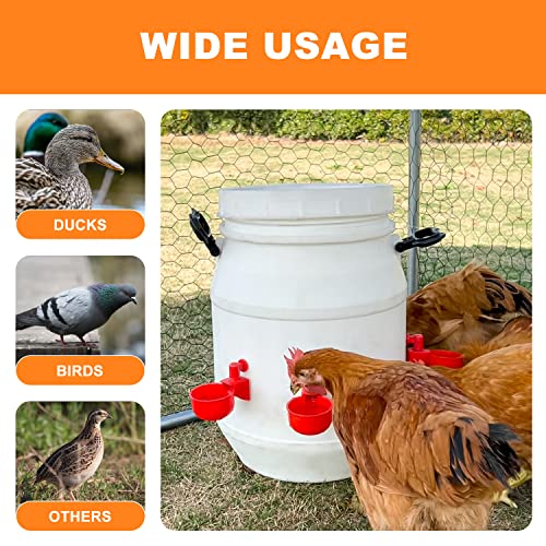 Belinova Chicken Water Cups 12 Pack,3/8 Inch Automatic Chicken Water Feeder,Geese,Quail,Poultry Waterer Kit for Ducks,BirdsWater Bowls…