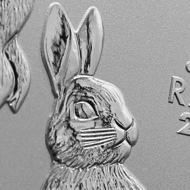 2023 P 1 oz Silver Australian Lunar Series III Year of the Rabbit Coin MS-70 (First Releases - Lunar Label) $1 NGC MS70