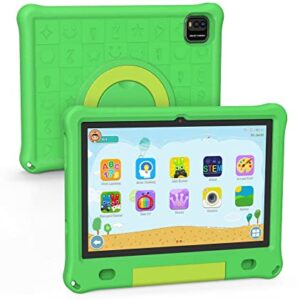 BAKEN 10" Kids Tablet, WiFi Tablet for Kids, Android 12.0 Toddler Tablet with Dual Camera 3GB 64GB 1280x800 HD IPS Touchscreen 6000mAh Kidoz Pre-Installed Parental Control Kid-Proof Case (Green)