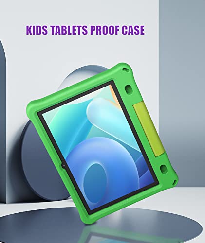 BAKEN 10" Kids Tablet, WiFi Tablet for Kids, Android 12.0 Toddler Tablet with Dual Camera 3GB 64GB 1280x800 HD IPS Touchscreen 6000mAh Kidoz Pre-Installed Parental Control Kid-Proof Case (Green)