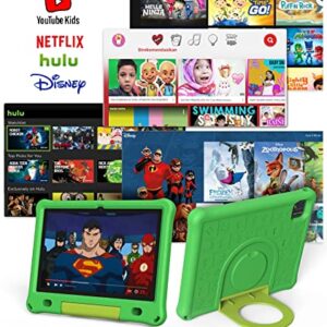 BAKEN 10" Kids Tablet, WiFi Tablet for Kids, Android 12.0 Toddler Tablet with Dual Camera 3GB 64GB 1280x800 HD IPS Touchscreen 6000mAh Kidoz Pre-Installed Parental Control Kid-Proof Case (Green)