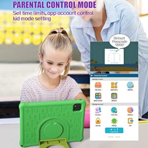 BAKEN 10" Kids Tablet, WiFi Tablet for Kids, Android 12.0 Toddler Tablet with Dual Camera 3GB 64GB 1280x800 HD IPS Touchscreen 6000mAh Kidoz Pre-Installed Parental Control Kid-Proof Case (Green)