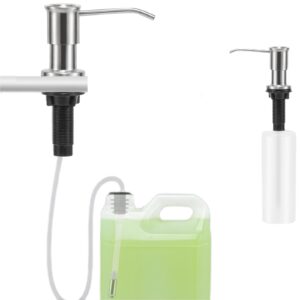 1 pcs sink soap dispenser pump set, built-in soap dispenser for kitchen sink, countertop under sink soap dispenser with 47in extension+3.2in spout+17oz bottle,longer thread shaft,without large bottle