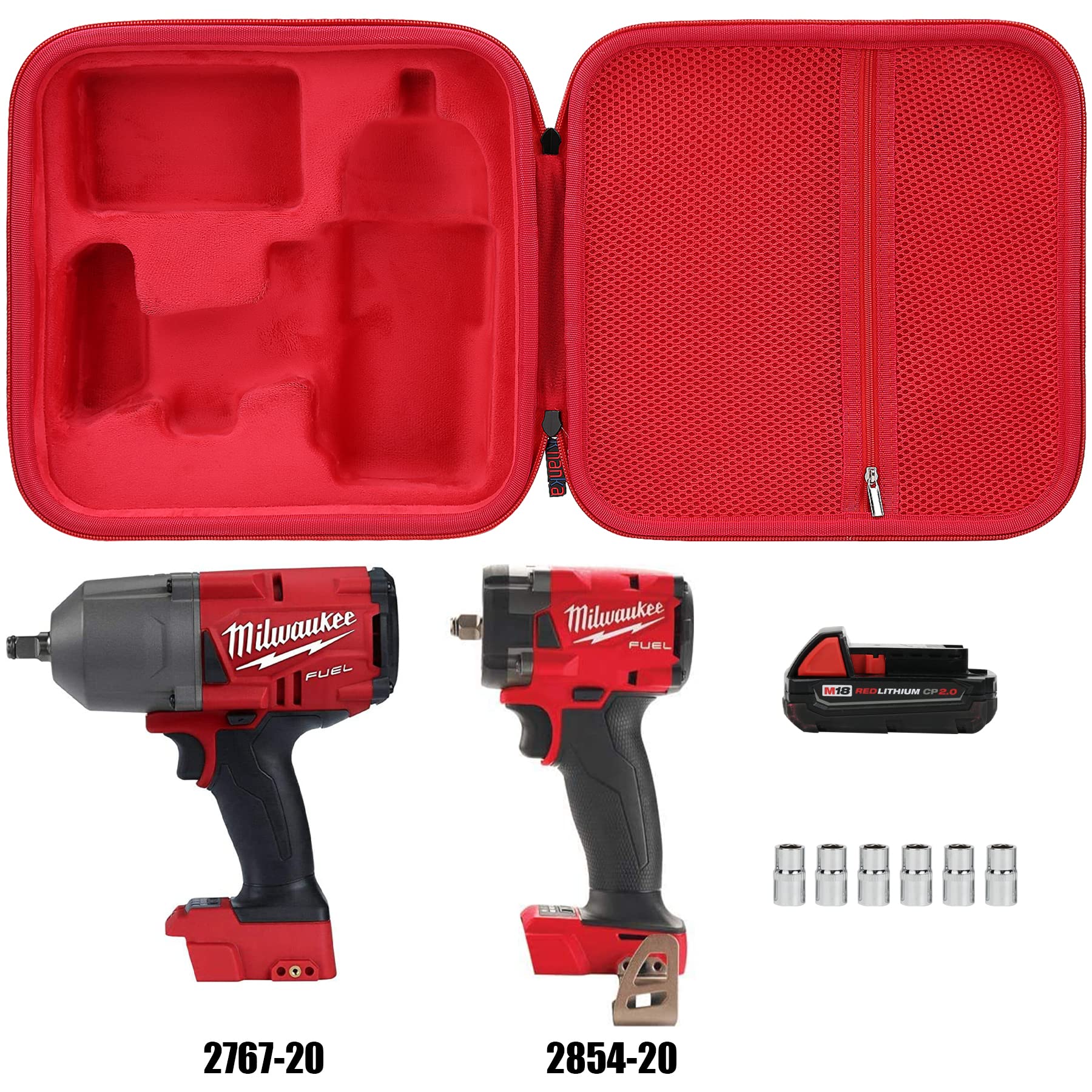 khanka Hard Case Replacement for Milwaukee 2767-20 M18 FUEL High Torque 1/2" Impact Wrench, Case Only