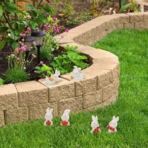 Didiseaon Mini Resin Rabbit Figurines 8pcs Rabbit Decorative Ornaments Resin Top Hat Cartoon Cartoon Rabbit Figurines