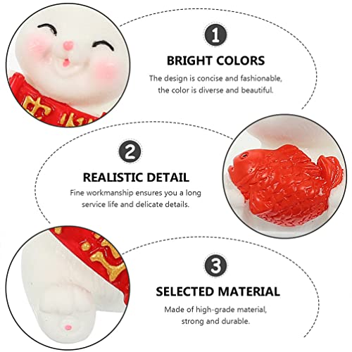 Didiseaon Mini Resin Rabbit Figurines 8pcs Rabbit Decorative Ornaments Resin Top Hat Cartoon Cartoon Rabbit Figurines