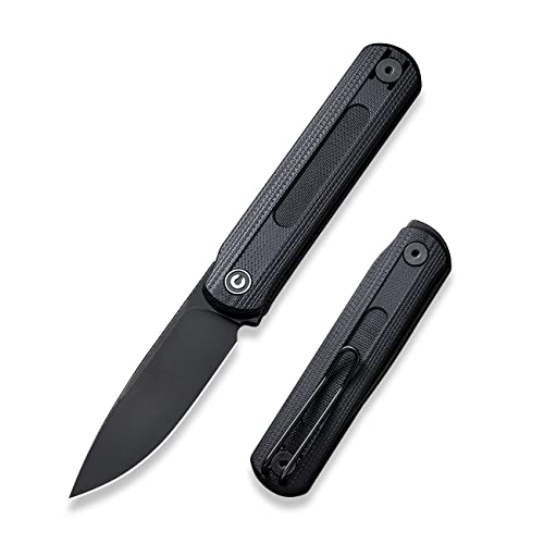 CIVIVI Foldis Pocket Folding Knife, 2.67-in Black Stonewashed Nitro-V Steel Blade, G10 Handle with Double Detent Slip Joint Pocket Knife EDC Knife C21044-3