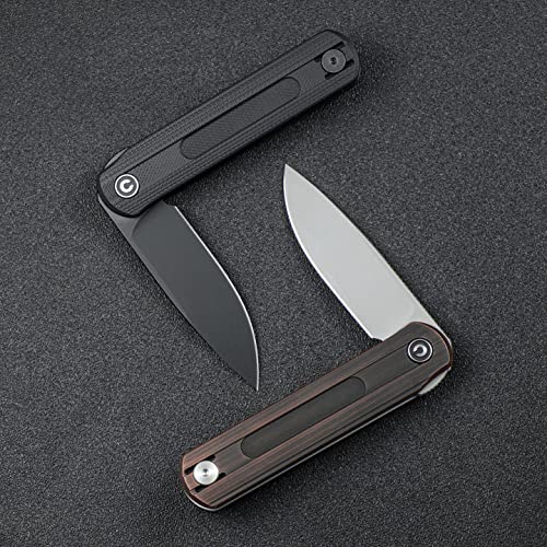 CIVIVI Foldis Pocket Folding Knife, 2.67-in Black Stonewashed Nitro-V Steel Blade, G10 Handle with Double Detent Slip Joint Pocket Knife EDC Knife C21044-3