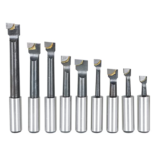 LiGuVCY 9 Piece 1/2 Inch Hard Alloy Boring Bar Set R8 Handle 2 Inch Boring Head 3 Piece Hexagonal Wrench for Boring Boring Excircle Boring End Face Etc