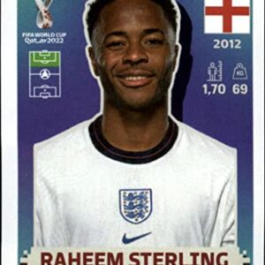 2022 Panini World Cup Qatar Sticker #ENG20 Raheem Sterling Group B England Mini Sticker Trading Card