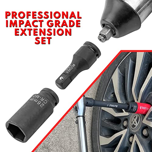 BILITOOLS 3/4 inch Drive Extension Set Impact Grade Socket Ratchet Extension Bar Set 4", 6", 10"