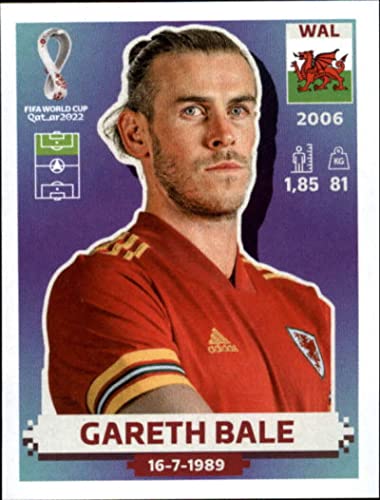 2022 Panini World Cup Qatar Sticker #WAL17 Gareth Bale Group B Wales Mini Sticker Trading Card