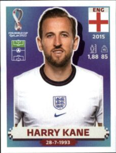 2022 panini world cup qatar sticker #eng18 harry kane group b england mini sticker trading card