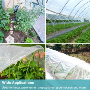 10 x 26 ft Greenhouse Film & Repair Tape, 6 mil Clear Greenhouse Cover, UV Resistant Covering Plastic Sheeting Hoop Anti-drip House Plastic Polyethylene Cover