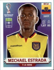 2022 panini world cup qatar sticker #ecu16 michael estrada group a ecuador mini sticker trading card