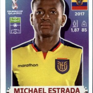 2022 Panini World Cup Qatar Sticker #ECU16 Michael Estrada Group A Ecuador Mini Sticker Trading Card