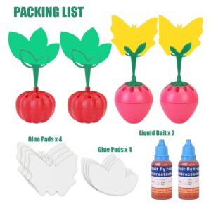 Fruit Fly Trap for Indoors, Safe Fly Catcher Gnat Trap Killer with Sticky Traps, Effective Gnat Trap with Bait, Non-Toxic and Odorless Fly Trap for Home,Kitchen