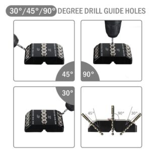 Drill Jig for Angled Holes -Portable Aluminum Drill Guide for Straight Holes 30 45 90 Degrees Durable Drilling Jig for Cable Railing