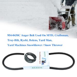 AILEETE 954-0430C Auger Belt 3/8" x 35" for MTD Craftsman Cub Cadet Troy-Bilt Ryobi Yard Man Snowblower 754-0430, 754-0430A, 754-0430B, 754-0430C, 754-0431, 954-0430, 954-0430A, 954-0430B, 954-0431