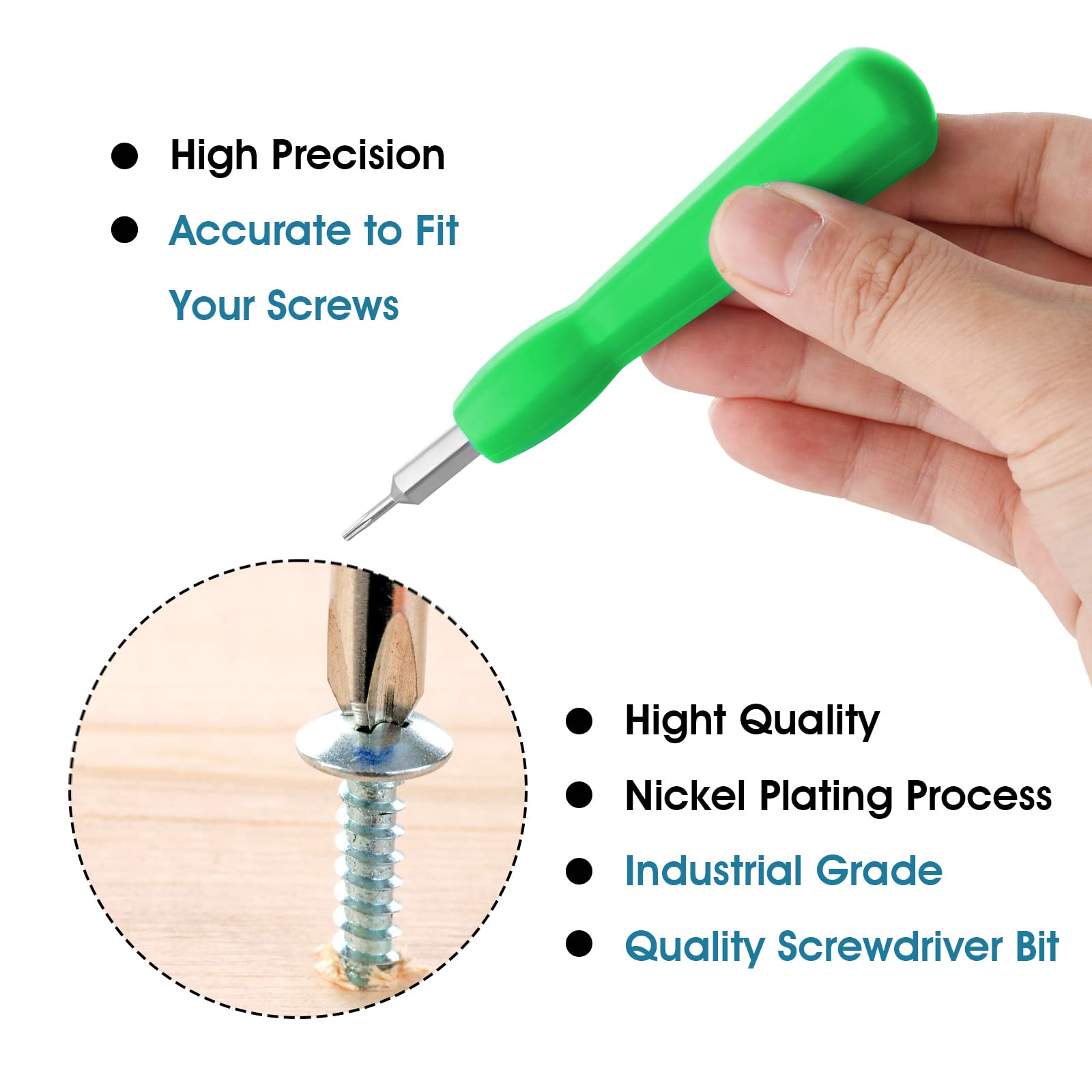 Doorbell Screwdriver Replacement,Double-ended T6 T15 Torx Screwdriver Bit Set Fit Video Doorbell, Video Doorbell 2 and Pro Doorbell Security Screw Only Green