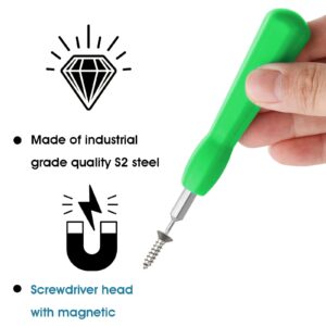 Doorbell Screwdriver Replacement,Double-ended T6 T15 Torx Screwdriver Bit Set Fit Video Doorbell, Video Doorbell 2 and Pro Doorbell Security Screw Only Green