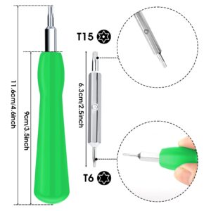 Doorbell Screwdriver Replacement,Double-ended T6 T15 Torx Screwdriver Bit Set Fit Video Doorbell, Video Doorbell 2 and Pro Doorbell Security Screw Only Green