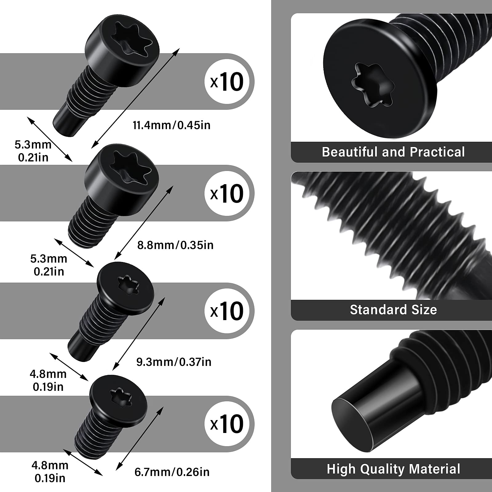 Doorbell Screwdriver,Double-Ended Torx T6 T15 Screwdriver Bit Set Replacement with 40Pcs T6 T15 Doorbell Screws for Video Doorbell 1,2 and Pro (Orange)