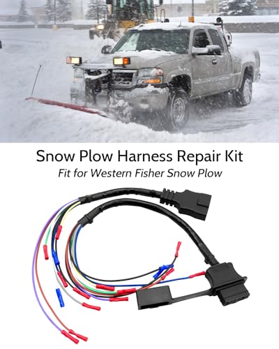 NTSUMI 9 Pin Truck and Plow Side Repair Harness Kit Fit for Western Fisher Snow Plow Replace 49317 22335K 49308 22336K