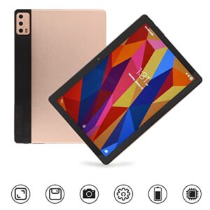 Zerodis Portable Tablet, 8GB RAM 256GB ROM 100 to 240V Golden 5MP 13MP 10.1in Tablet for Reading (US Plug)