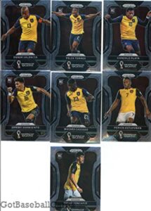 2022 panini prizm world cup qatar ecuador team set of 7 cards: enner valencia(#77), felix torres(#78), gonzalo plata(#79), jeremy sarmiento(#80), moises caicedo(#81), pervis estupinan(#82), piero hincapie(#83) - gotbaseballcards