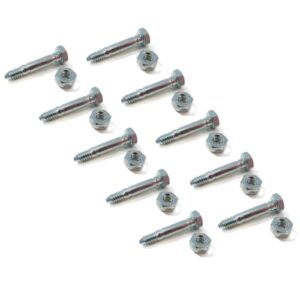 the rop shop | pack of 10 - shear pin bolt & nut for john deere am123342, stiga 1812900501 snow