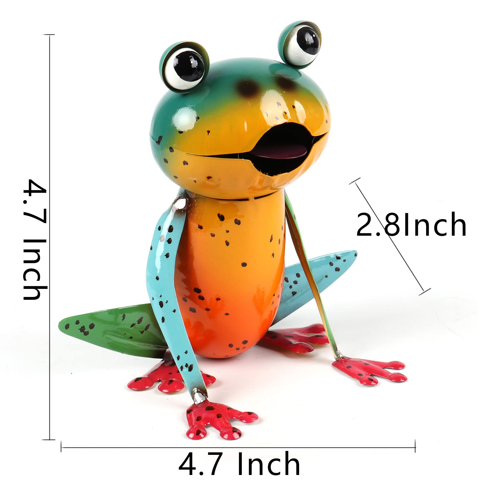 Cruis Cuka Metal Garden Decor Yard Art for Outside Cute Frog Lawn Patio Ornaments Backyard Outdoor Decorations - Set of 2(Yellow,Green)