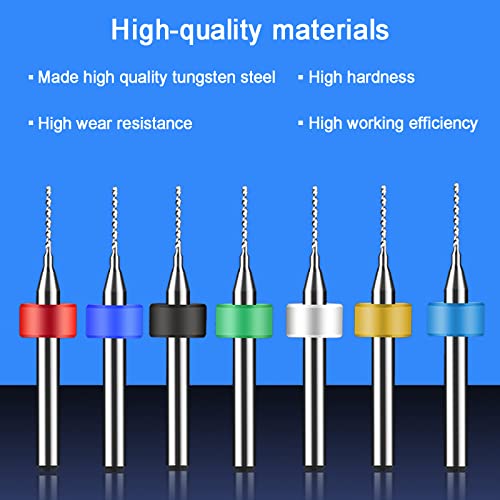 50 pcs PCB Drill bit Set, Carbide Micro Drill bit,1/8" Shank Spiral Groove，0.3mm-1.2mm (5 Pieces Each) Micro Drill bit Set, Mini Drill bits, Small Drill bits,Micro Drill bits.JTEYINH